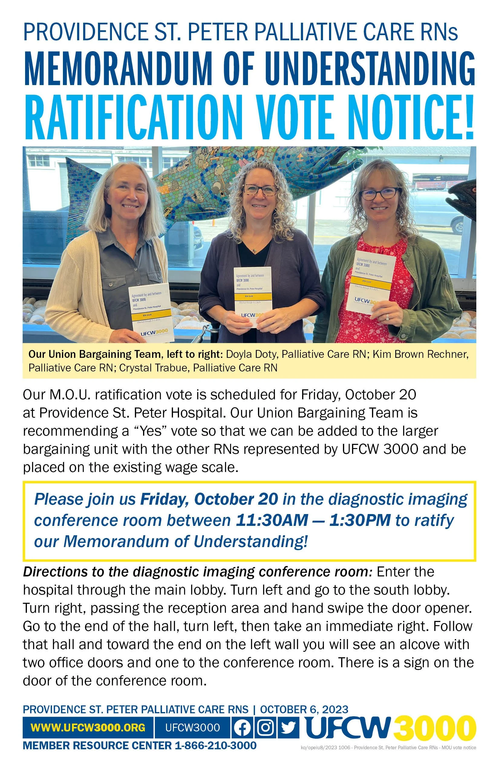 Providence St. Peter Palliative Care RNs Vote Notice — UFCW 3000