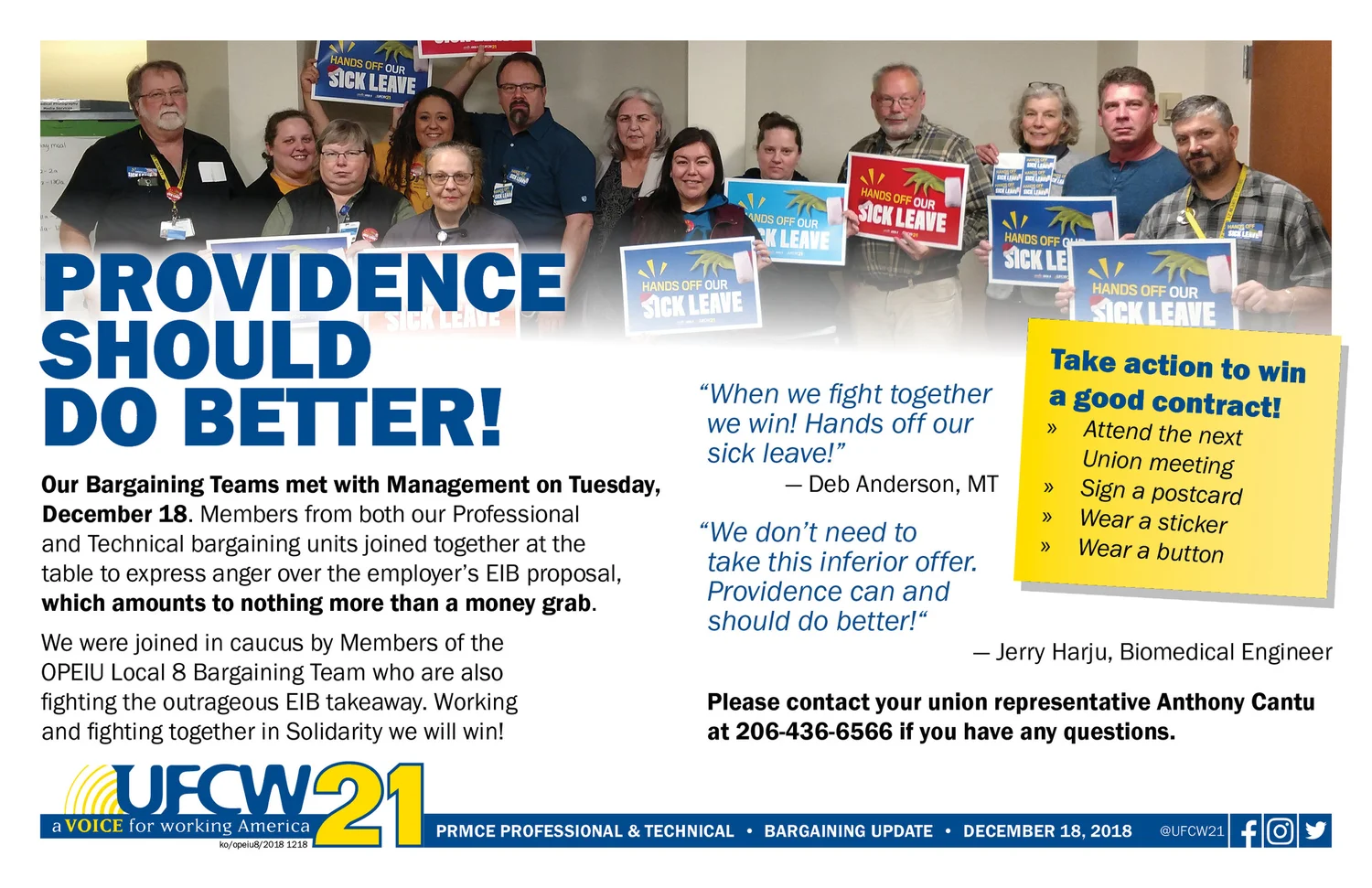 PRMCE Professional & Technical - Providence Should Do Better! — UFCW 3000