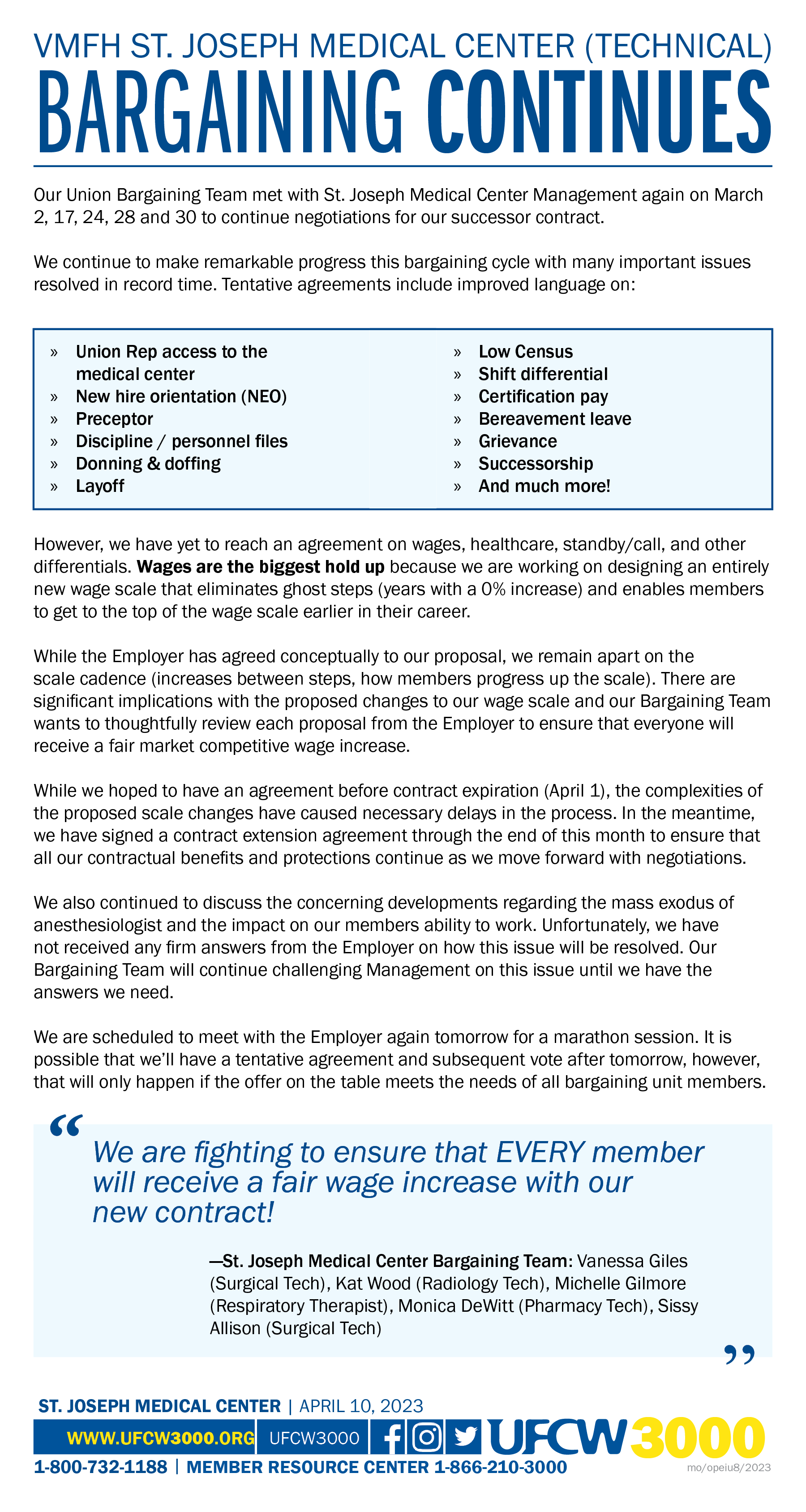 St. Joseph Medical Center Technical - Cautiously Optimistic—Bargaining ...