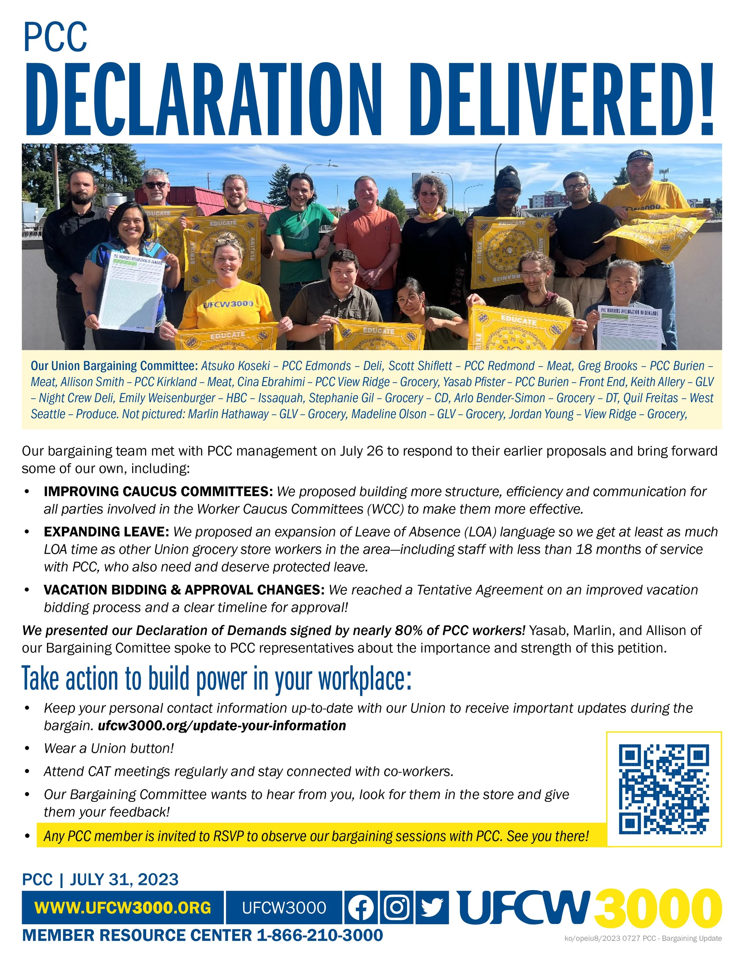 PRMCE RN Bargaining Update — UFCW 3000