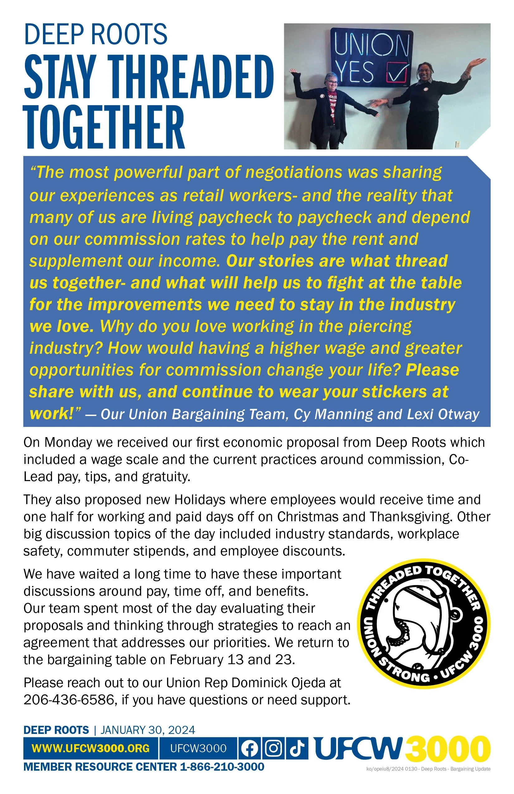 Grocery East Bargaining Update — UFCW 3000