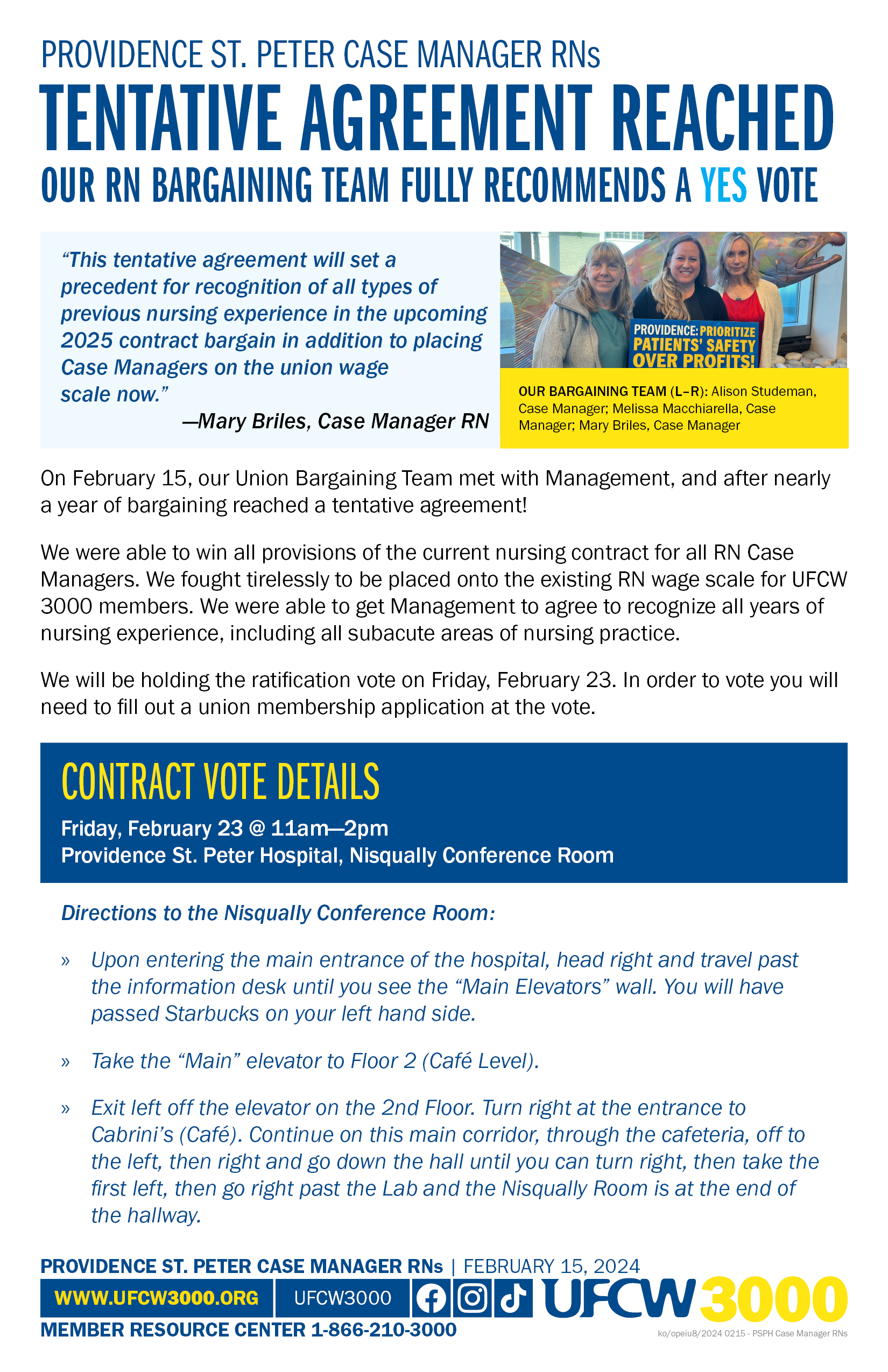 Providence St. Peter Hospital Contract — UFCW 3000