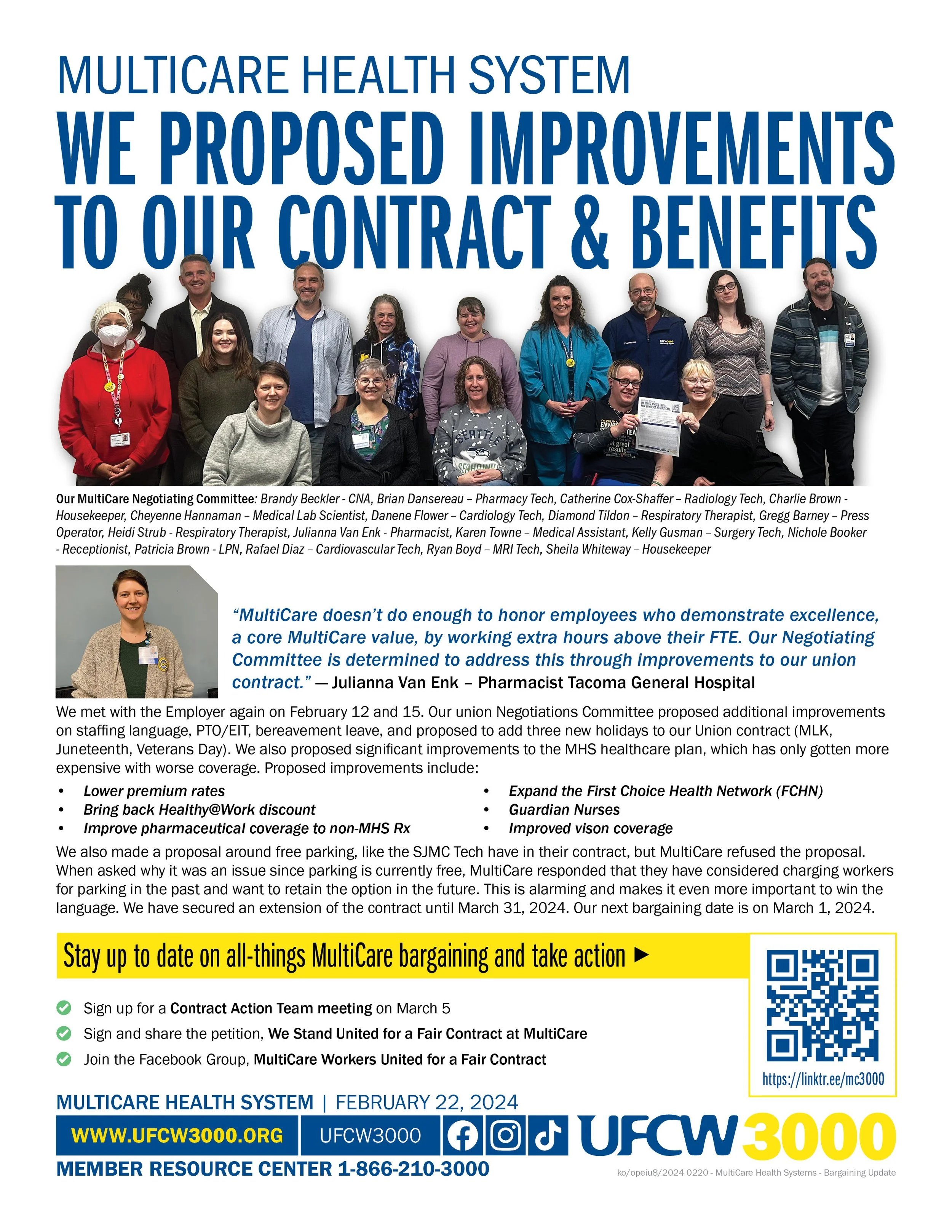 MultiCare Health Systems Tech Contract — UFCW 3000