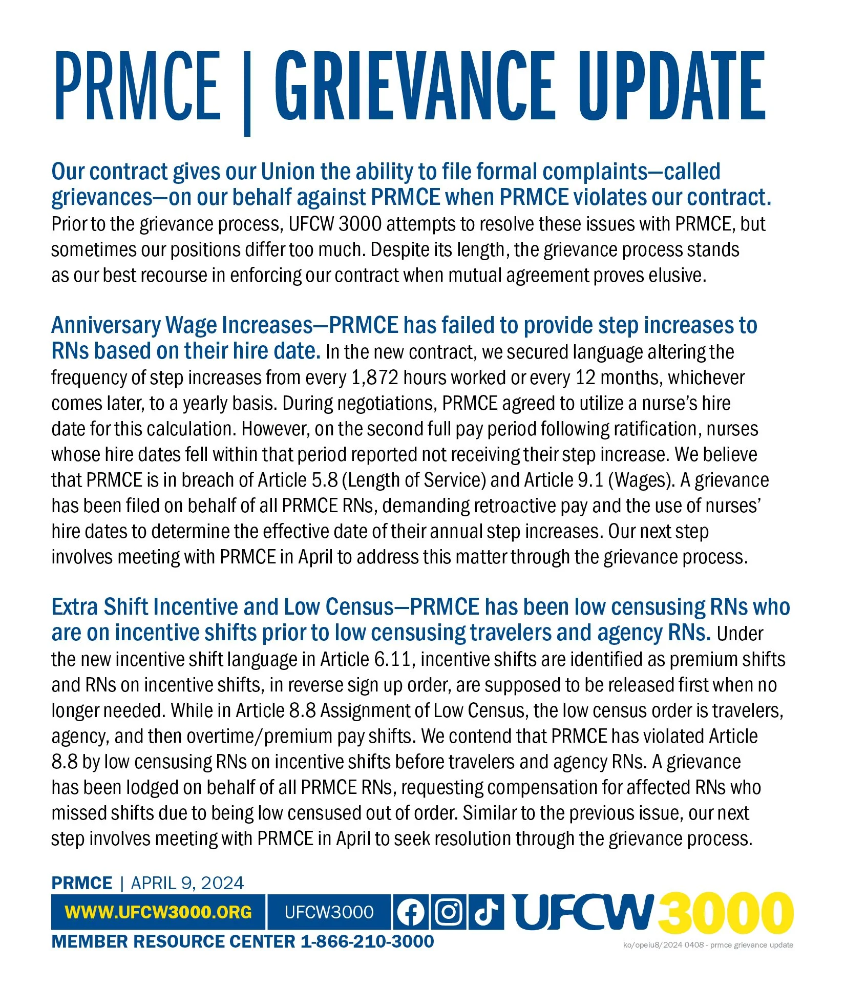 Grays Harbor Update — UFCW 3000