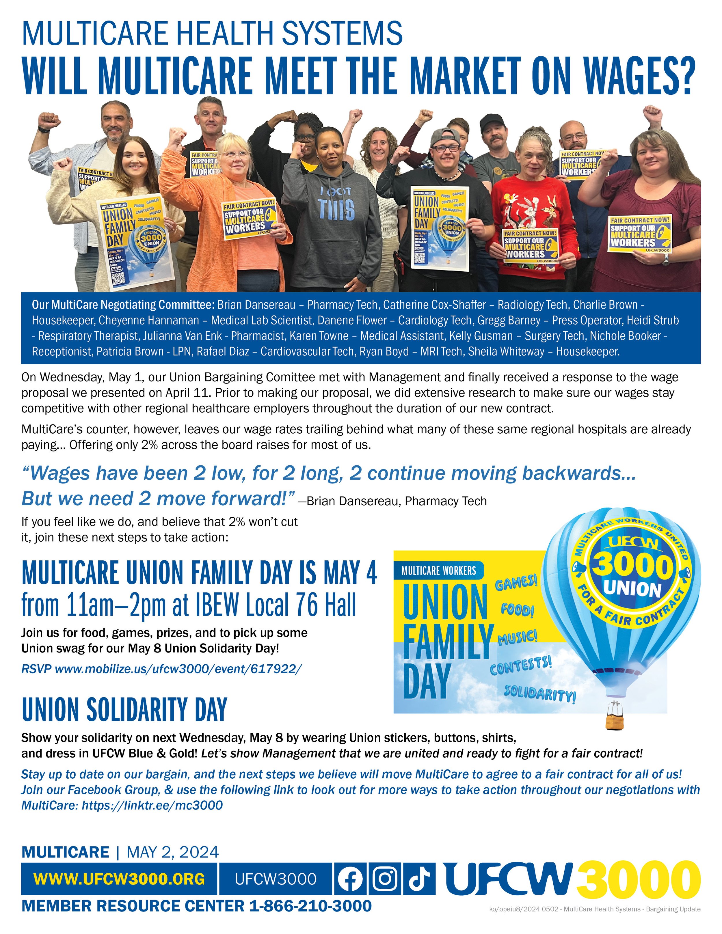 MultiCare Health Systems Professional Contract — UFCW 3000