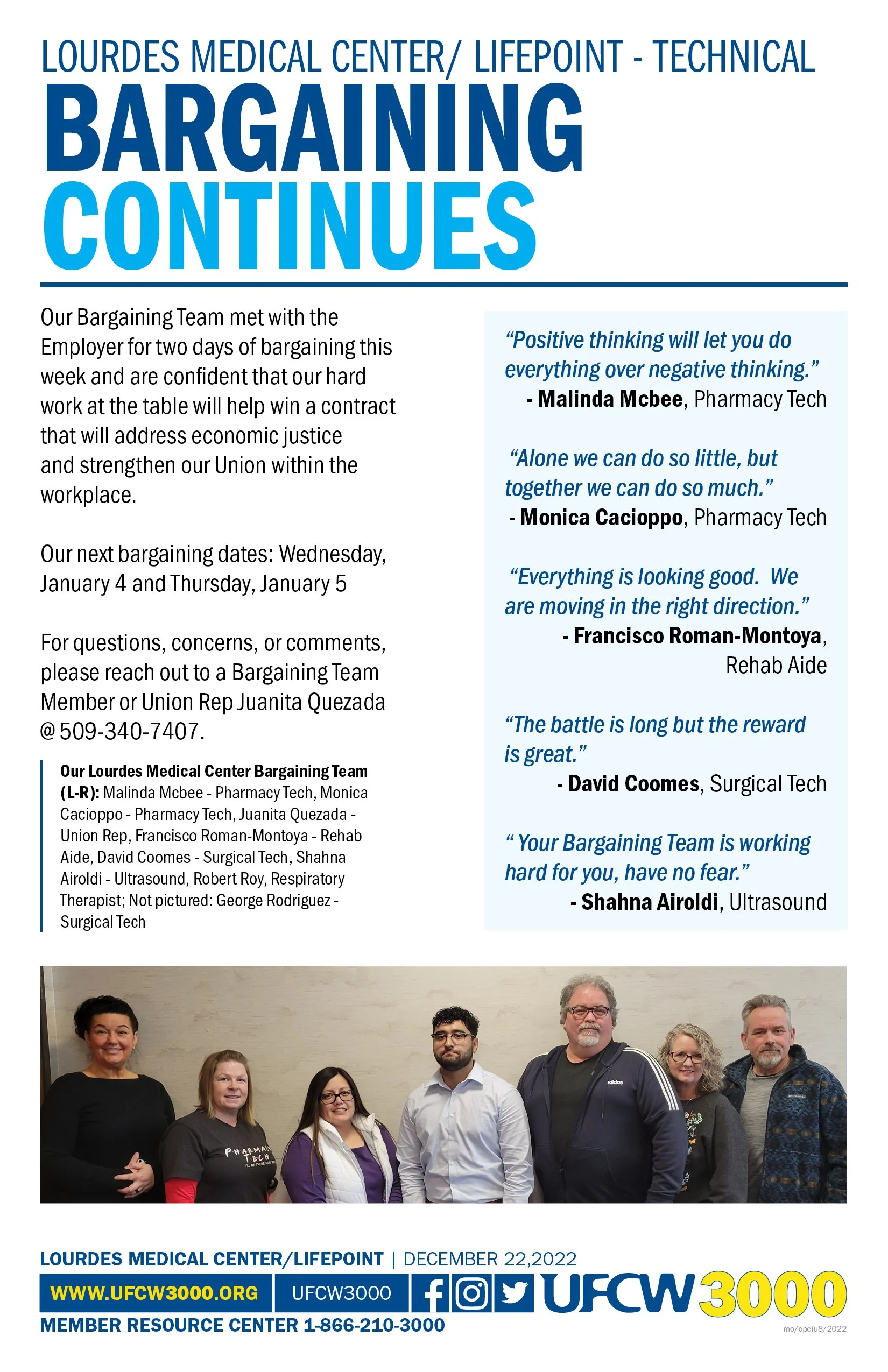 Lourdes Medical Center/ LifePoint - Technical Bargaining Continues ...