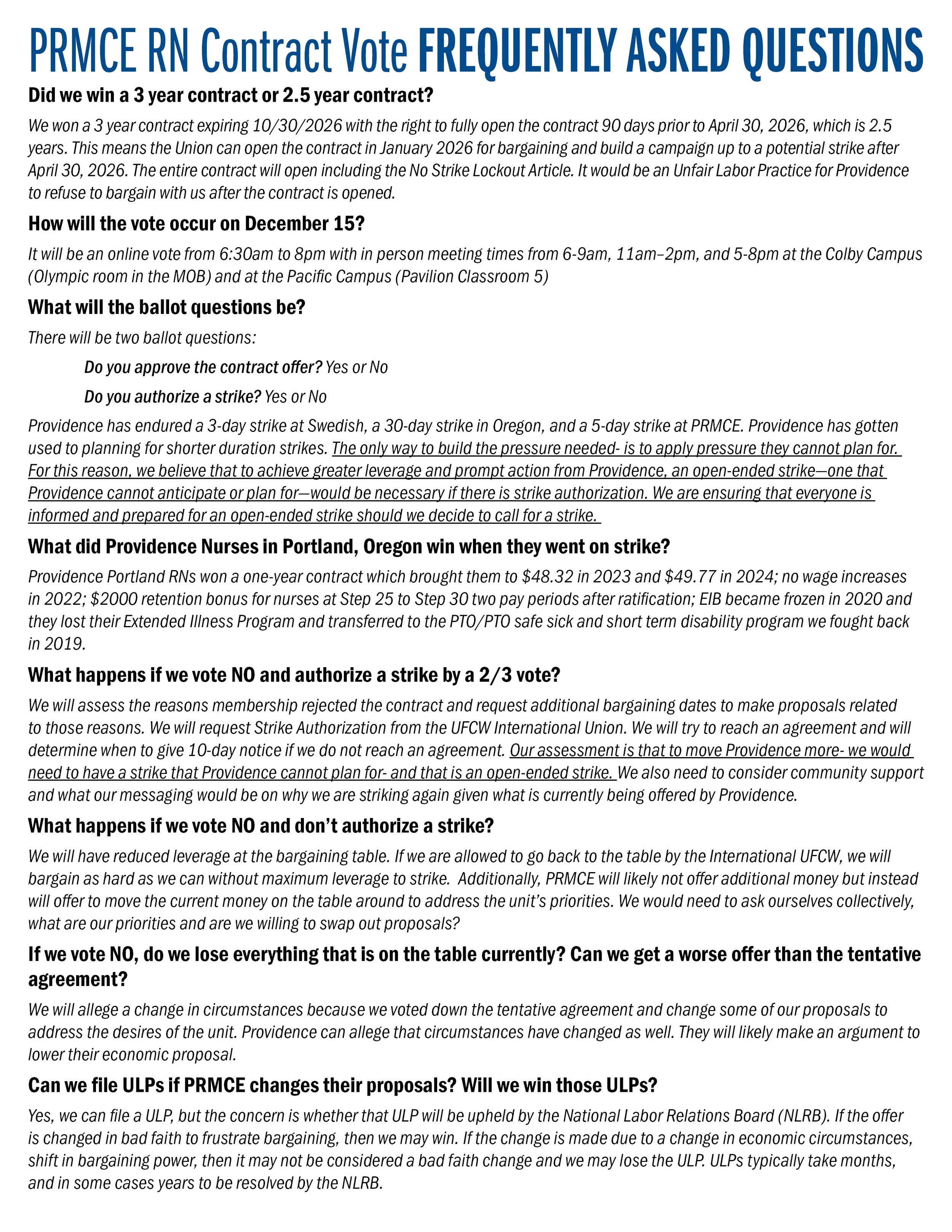 Providence Regional Medical Center Everett RN Contract — UFCW 3000