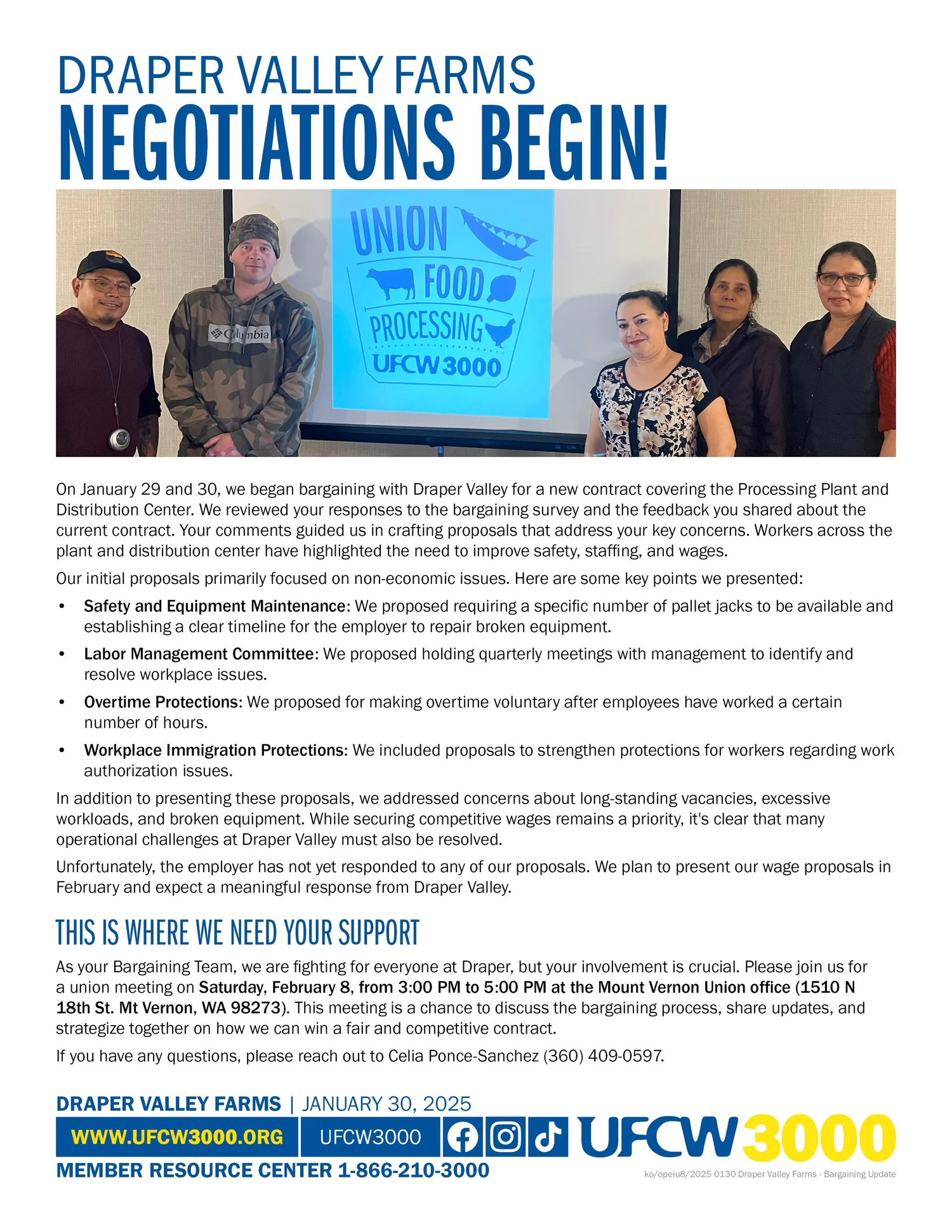 Draper Valley Farms Negotiations Begin! — UFCW 3000