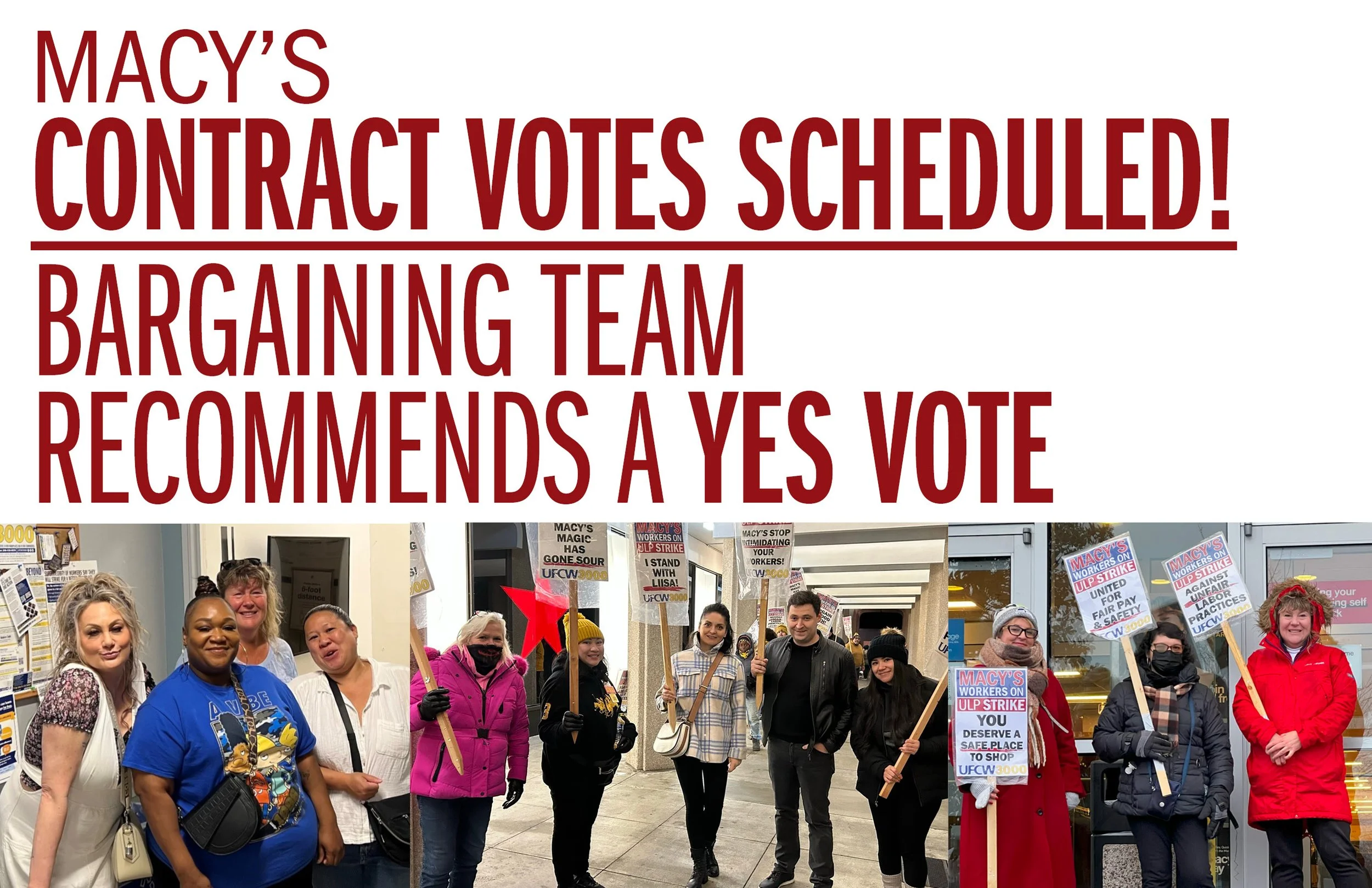 Macy's Contract Votes Scheduled! Bargaining team recommends a YES vote ...