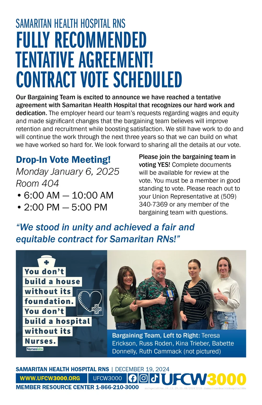 Samaritan Health Hospital RNs - Fully Recommended Tentative Agreement ...