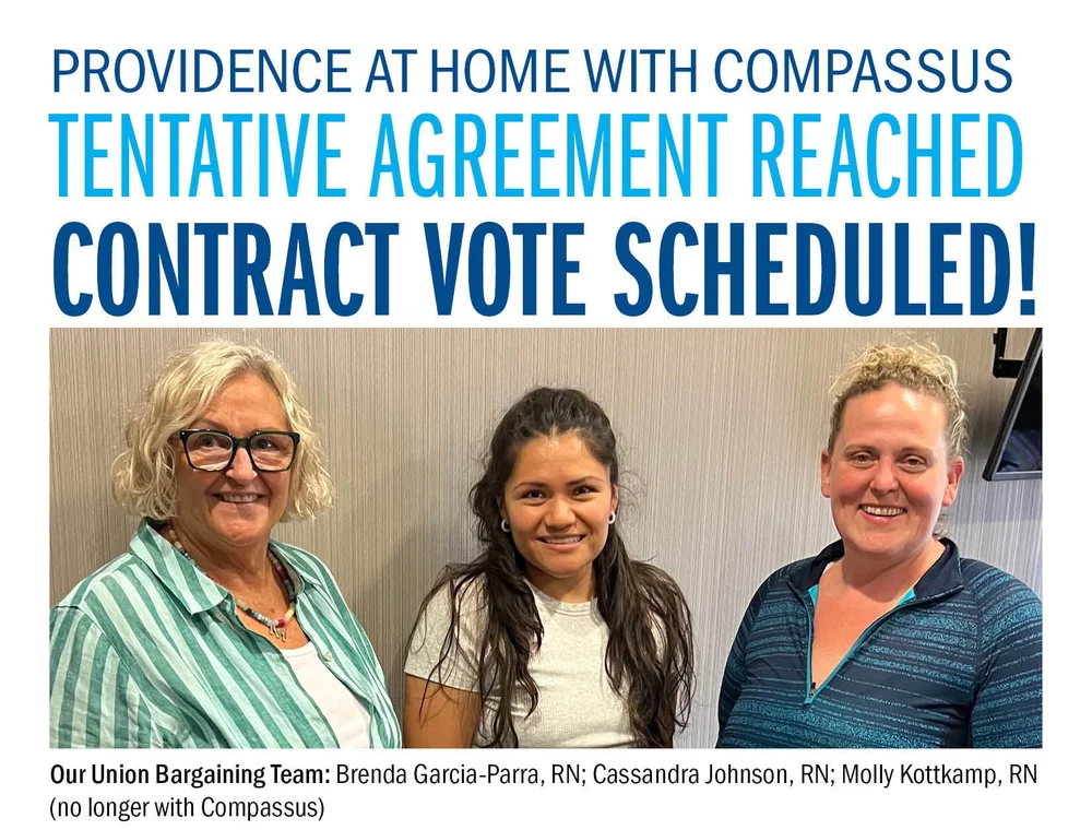 Providence at Home with Compassus Tentative Agreement Reached Contract ...