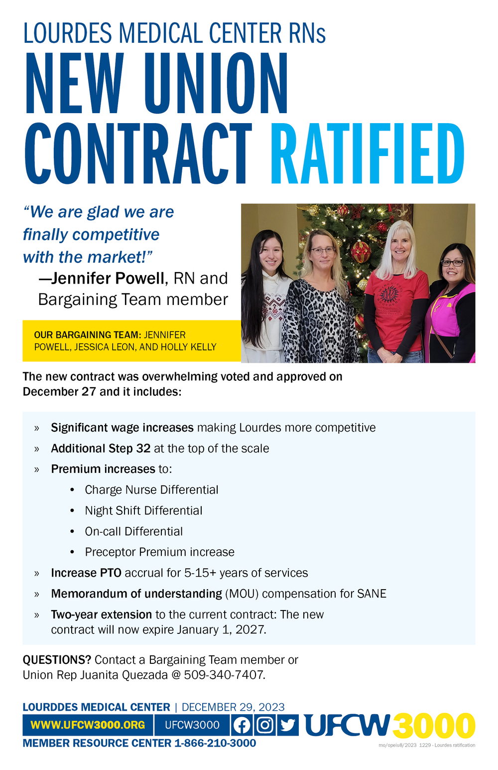 Lourdes Medical Center RNs - New union contract ratified — UFCW 3000