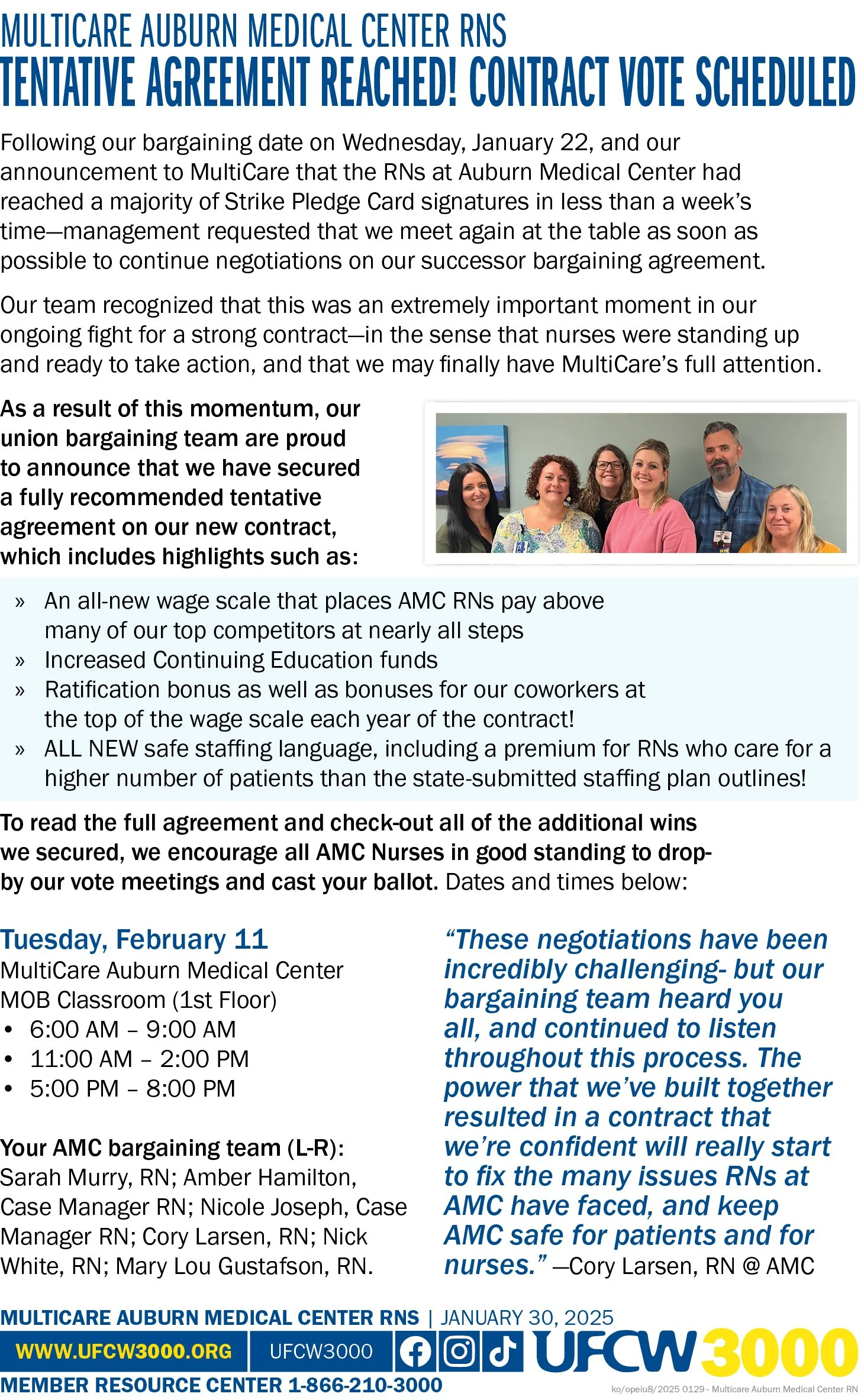 MultiCare Auburn Medical Center RNs - Tentative Agreement Reached ...