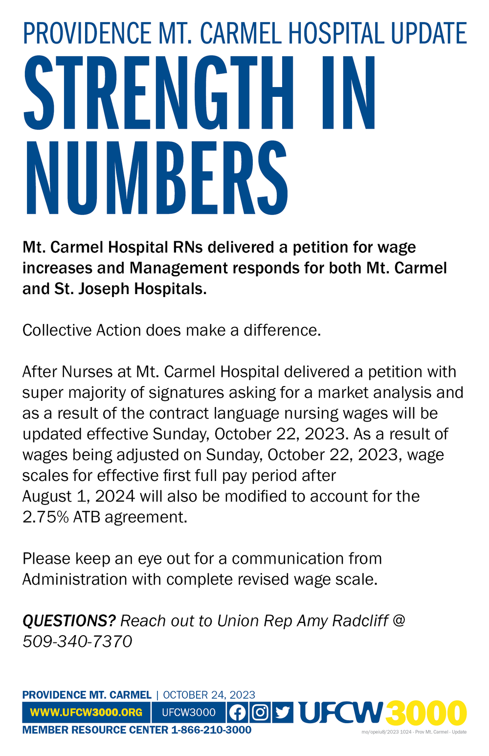 Providence Mt. Carmel Hospital Update - Strength in numbers — UFCW 3000