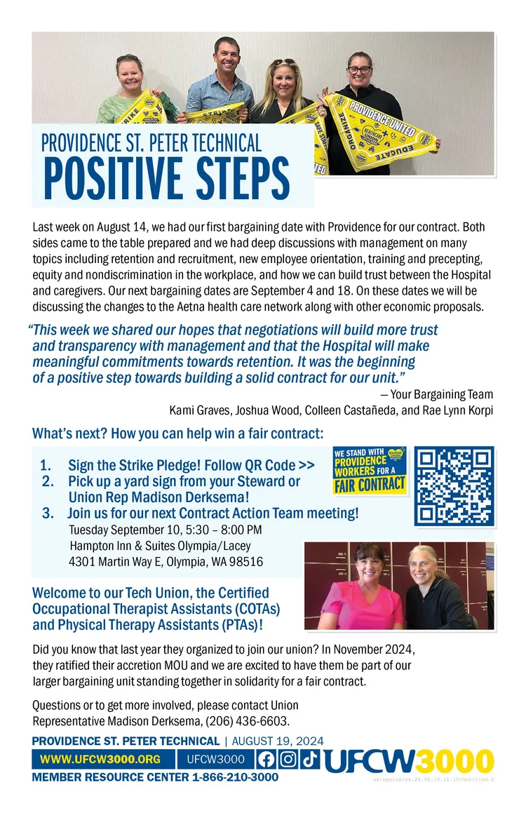 Providence St. Peter Technical - Positive Steps — UFCW 3000