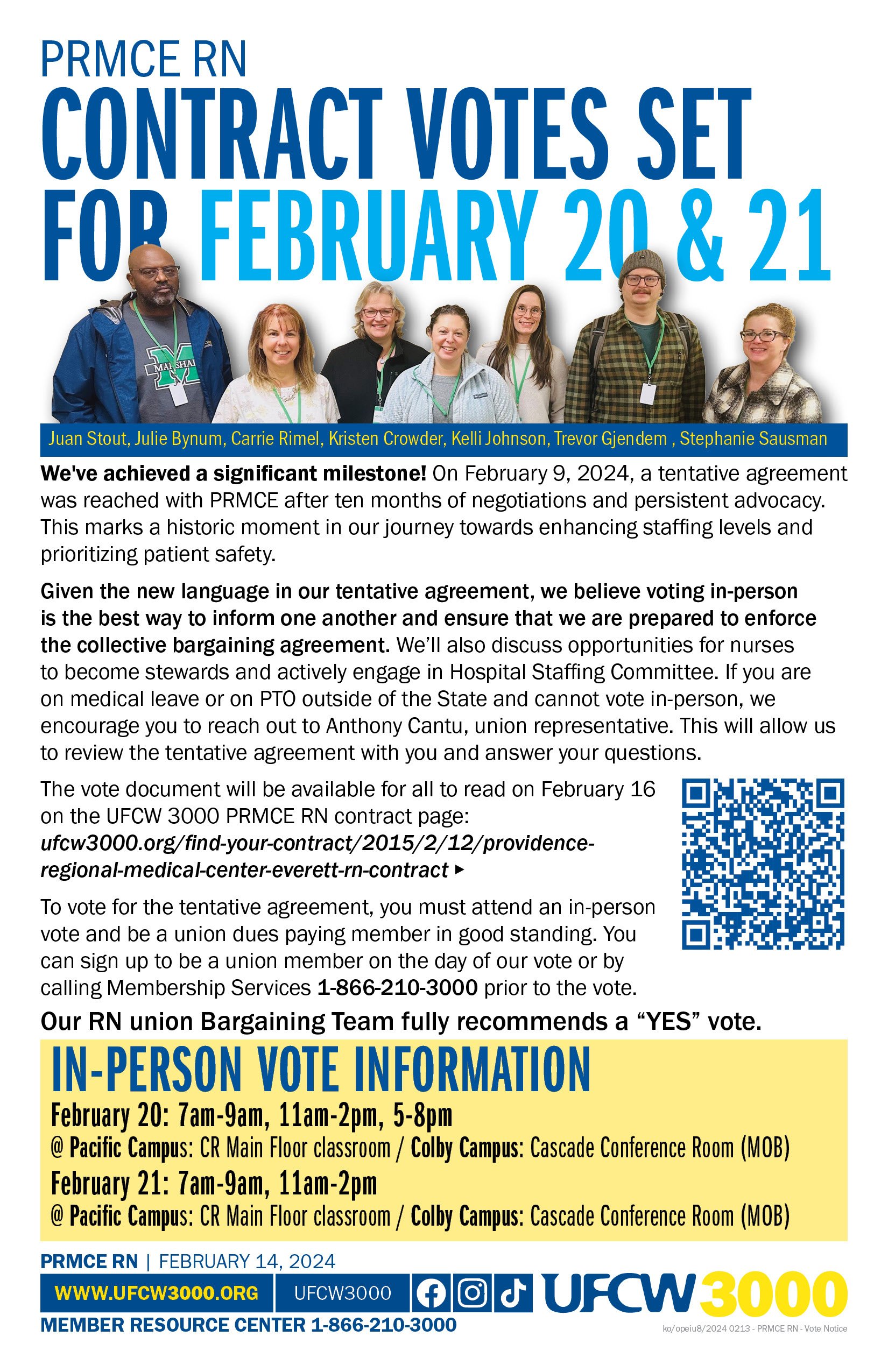 PRMCE RN Contract votes set for February 20 & 21 — UFCW 3000 PRMCE RN Contract votes set for February 20 & 21 — UFCW 3000