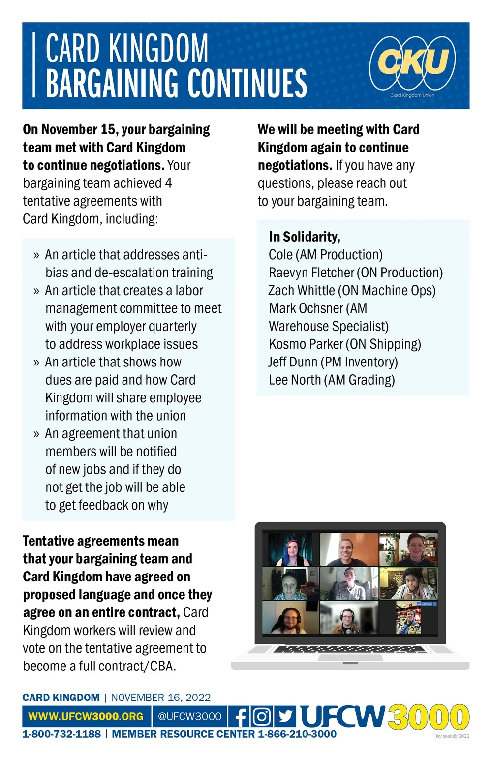 Card Kingdom - Bargaining Continues — UFCW 3000
