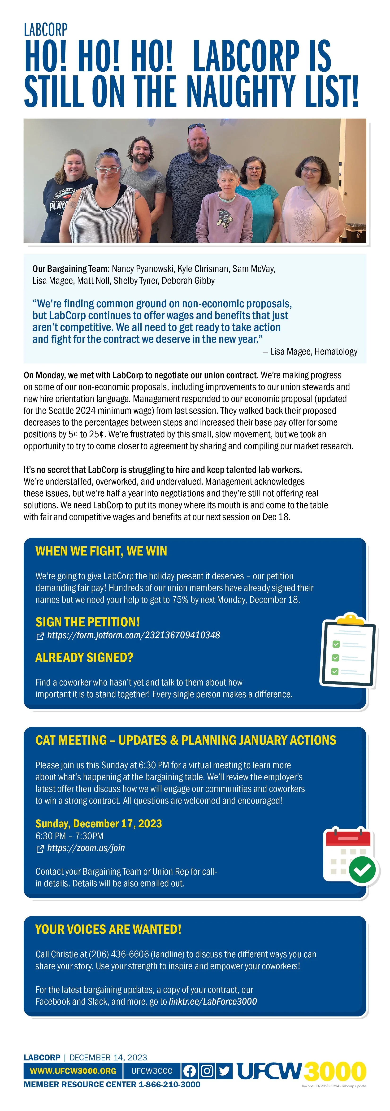 LabCorp - Ho! Ho! Ho! LabCorp is Still On The Naughty List! — UFCW 3000