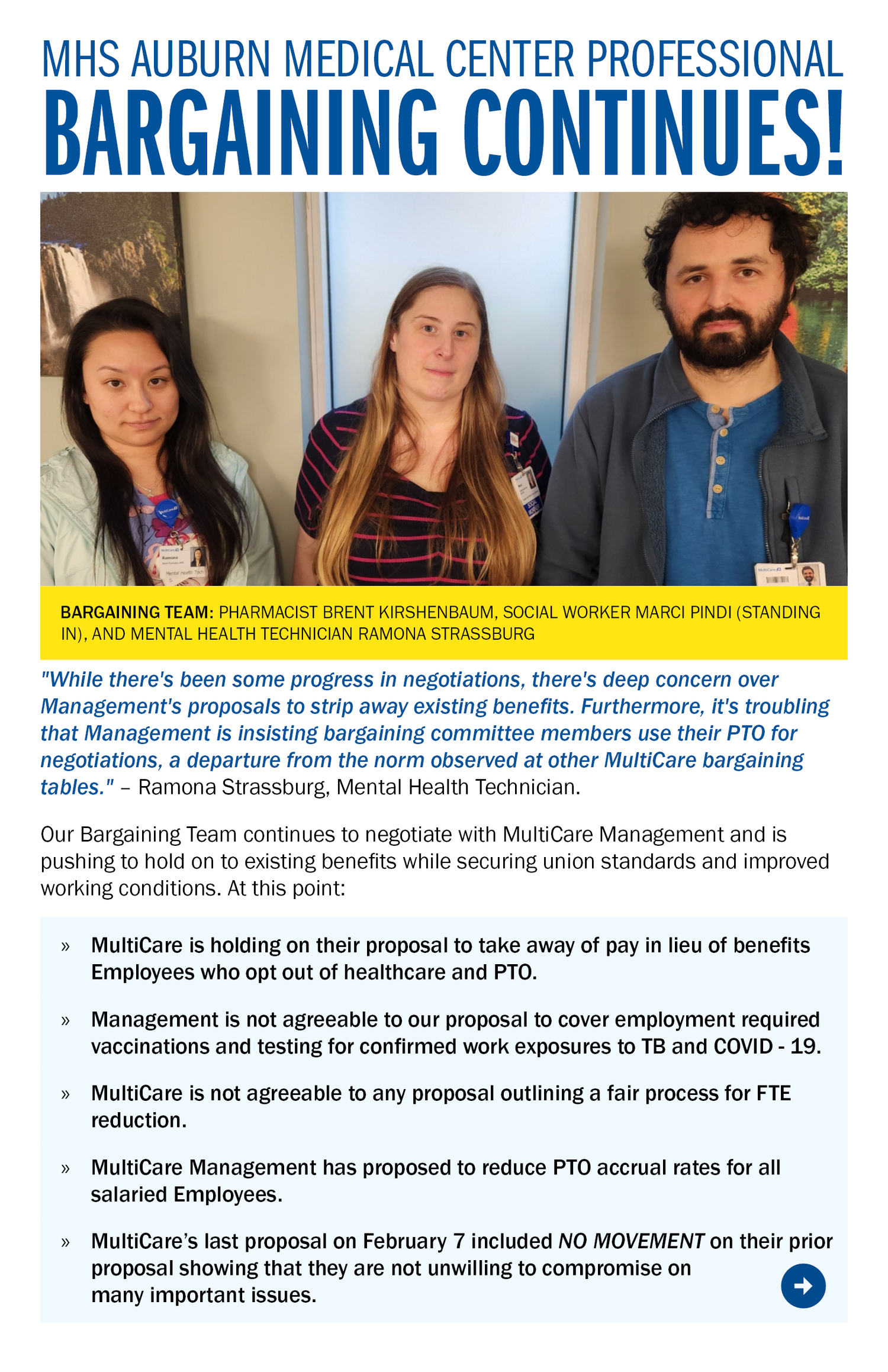 MHS Auburn Medical Center Professional - Bargaining Continues! — UFCW 3000