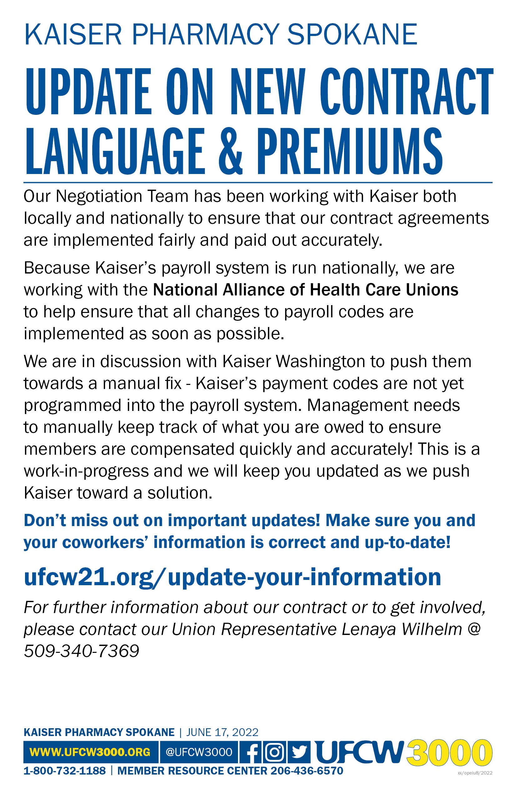Kaiser — News & Updates — UFCW 3000