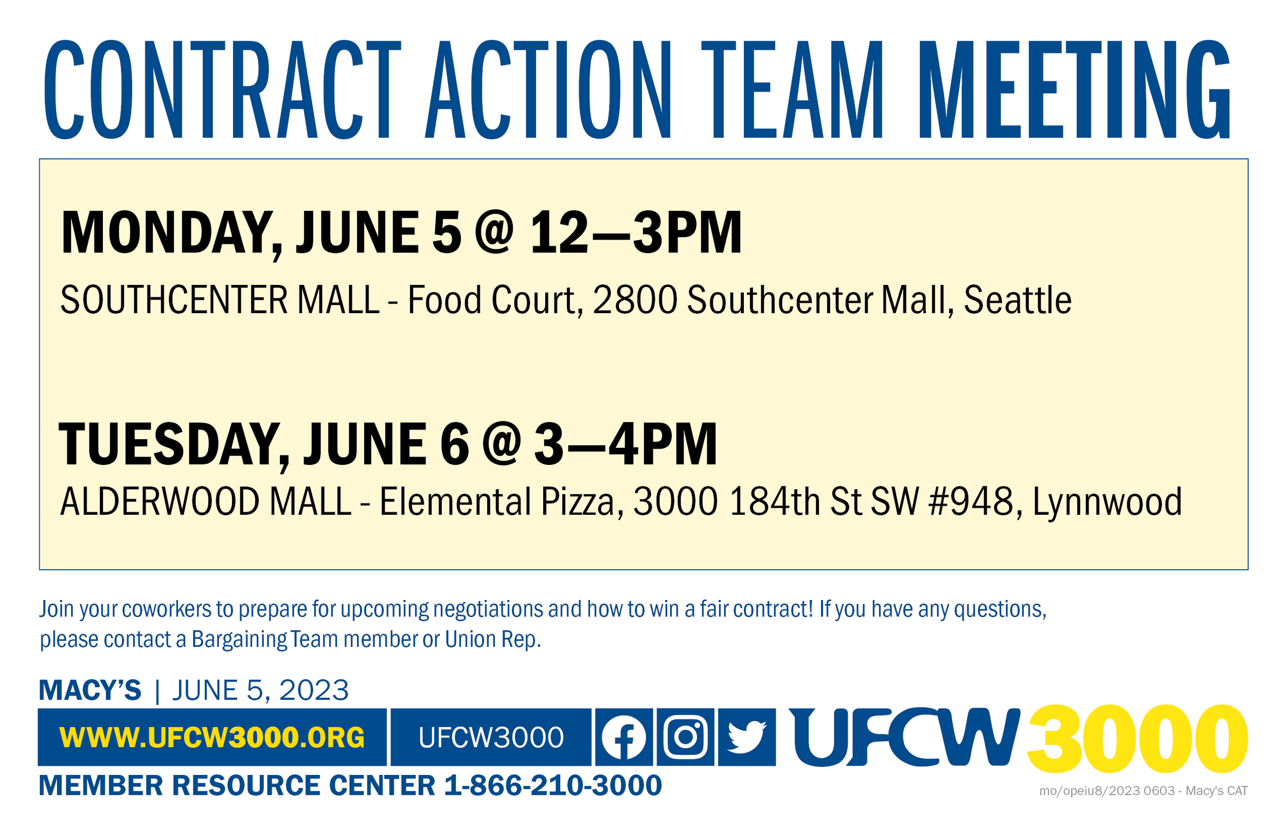 Macy's - Contract Action Team Meeting — UFCW 3000