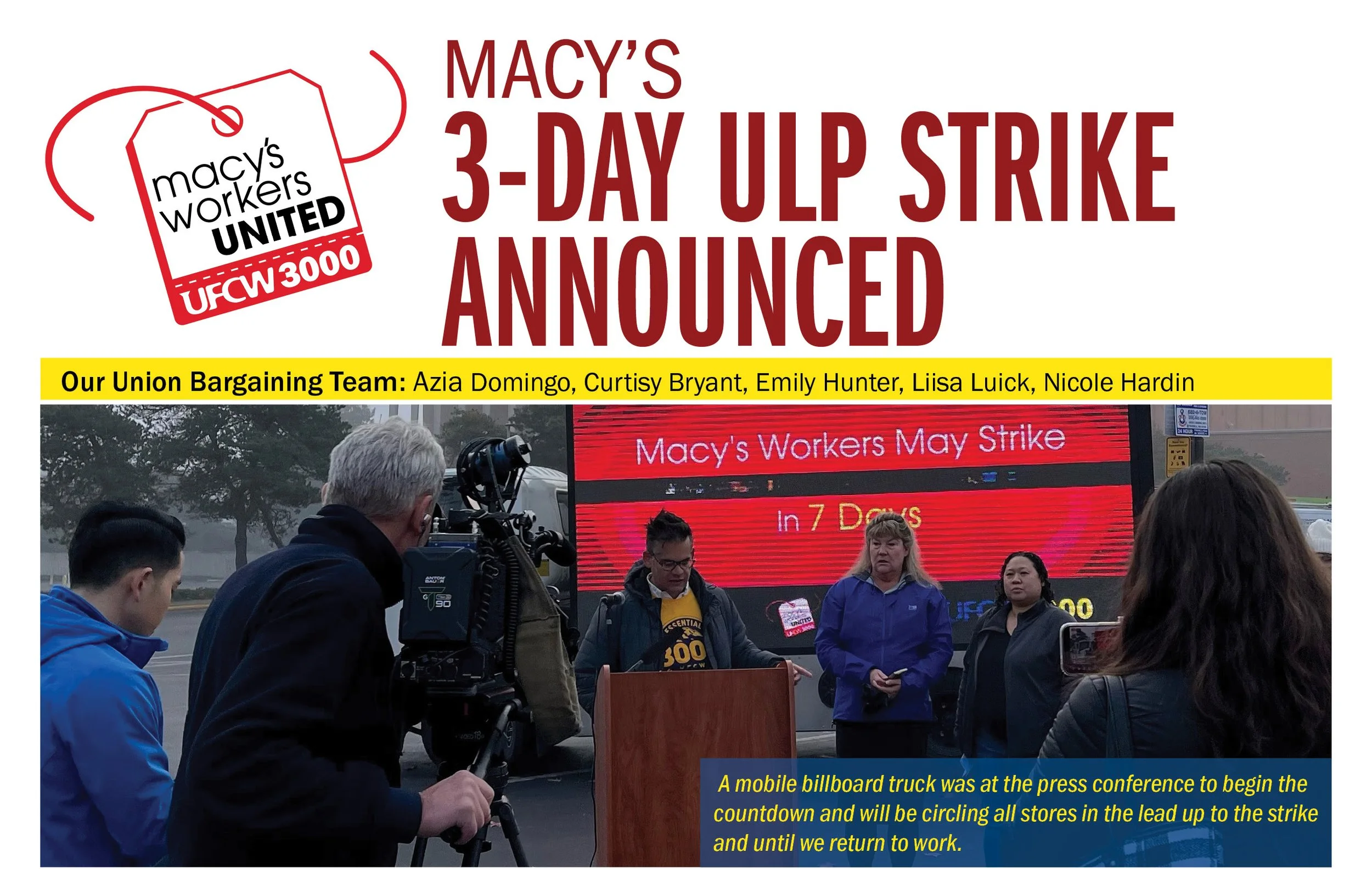 Macy's 3-Day ULP Strike Announced — UFCW 3000