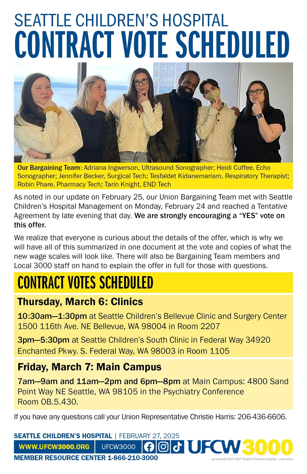 Seattle Children’s Hospital Contract Vote Scheduled — UFCW 3000