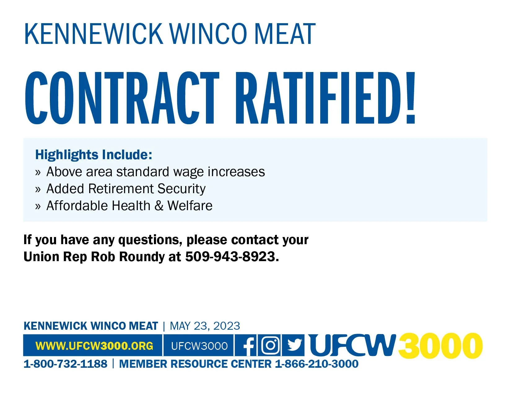 Kennewick Winco Meat Contract Ratified! — UFCW 3000