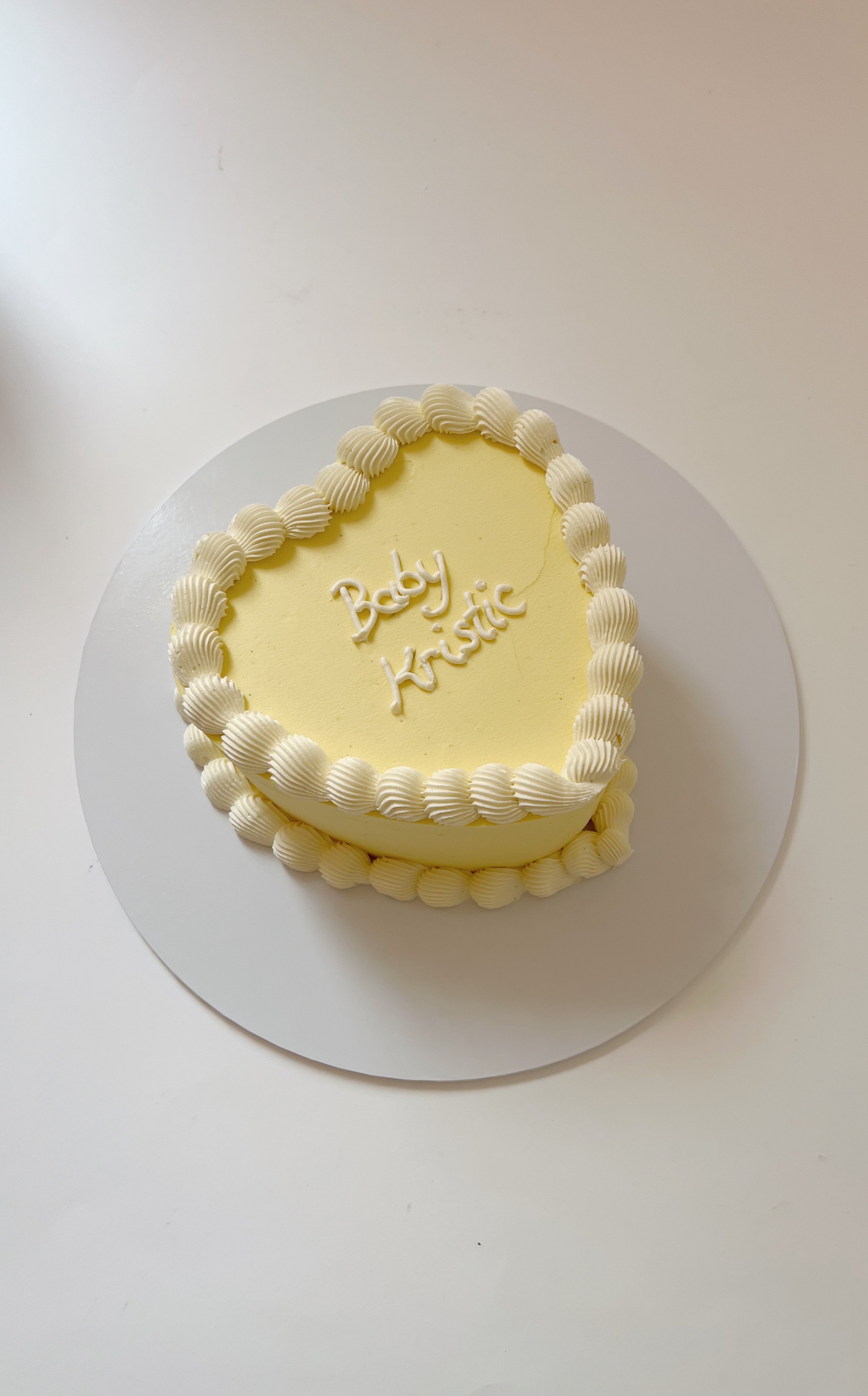 Simple Heart Cake with message — hello naomi