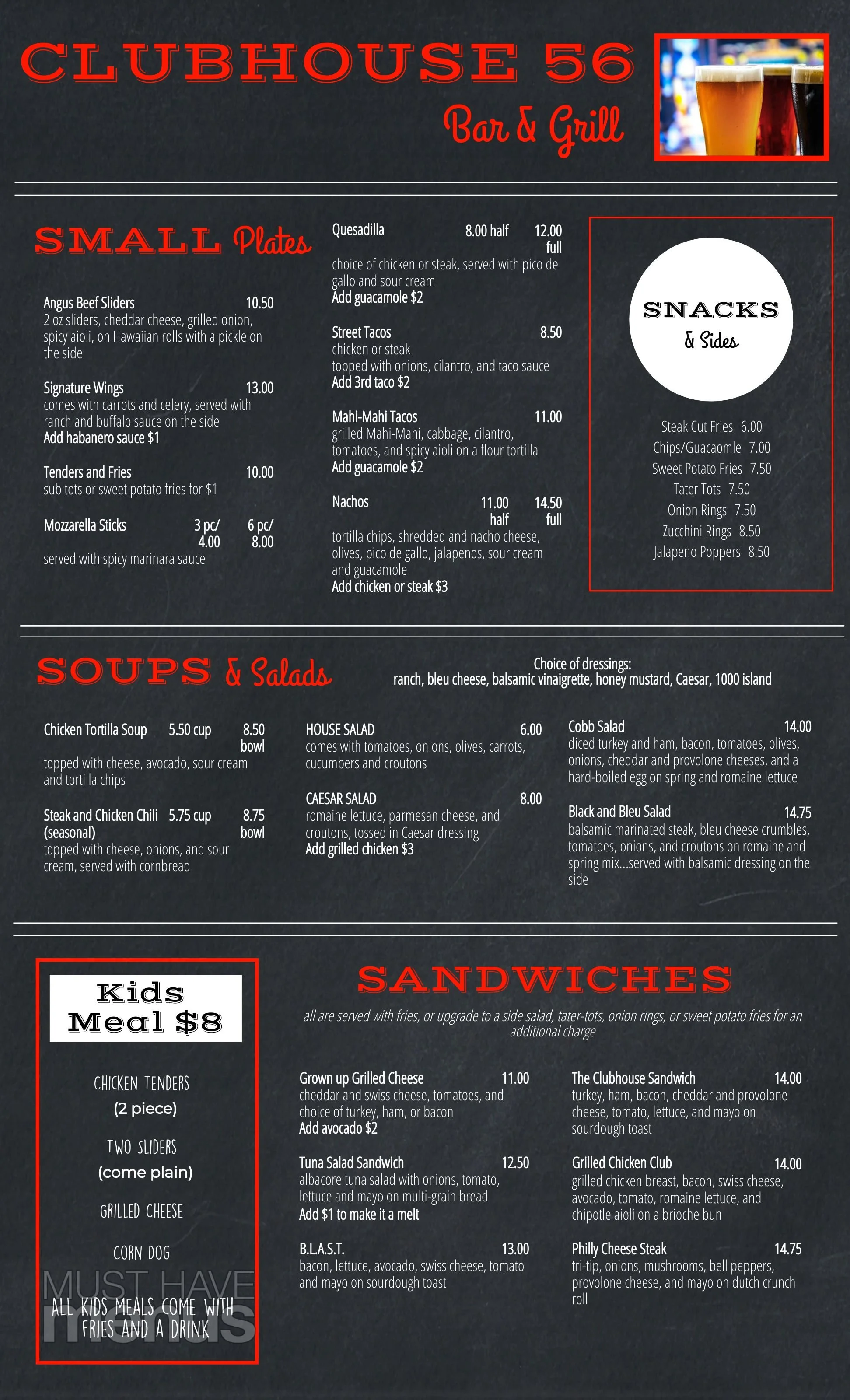 MENU — Clubhouse 56