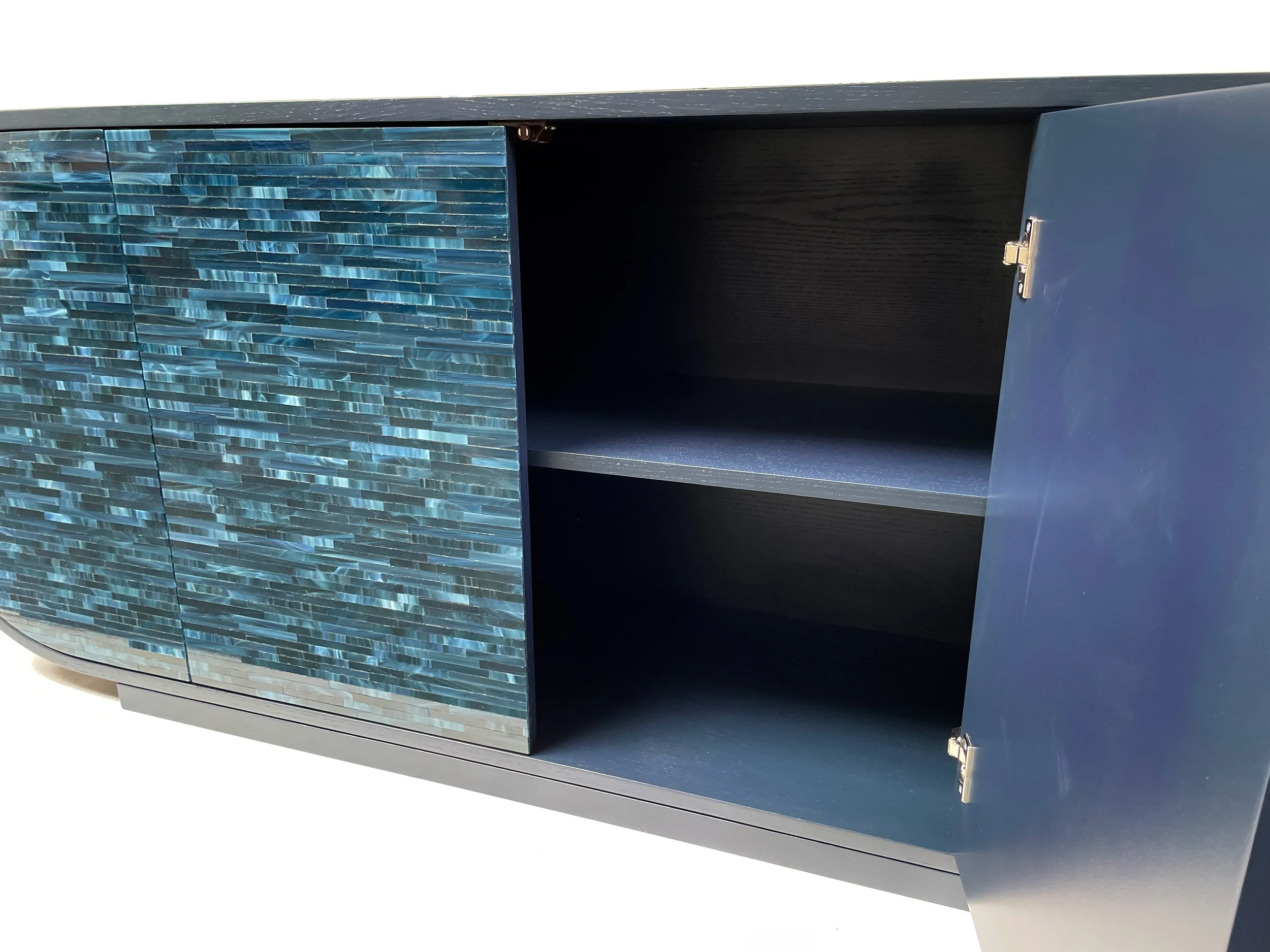 Mezza Luna Curved Blue Buffet — Ercole Home