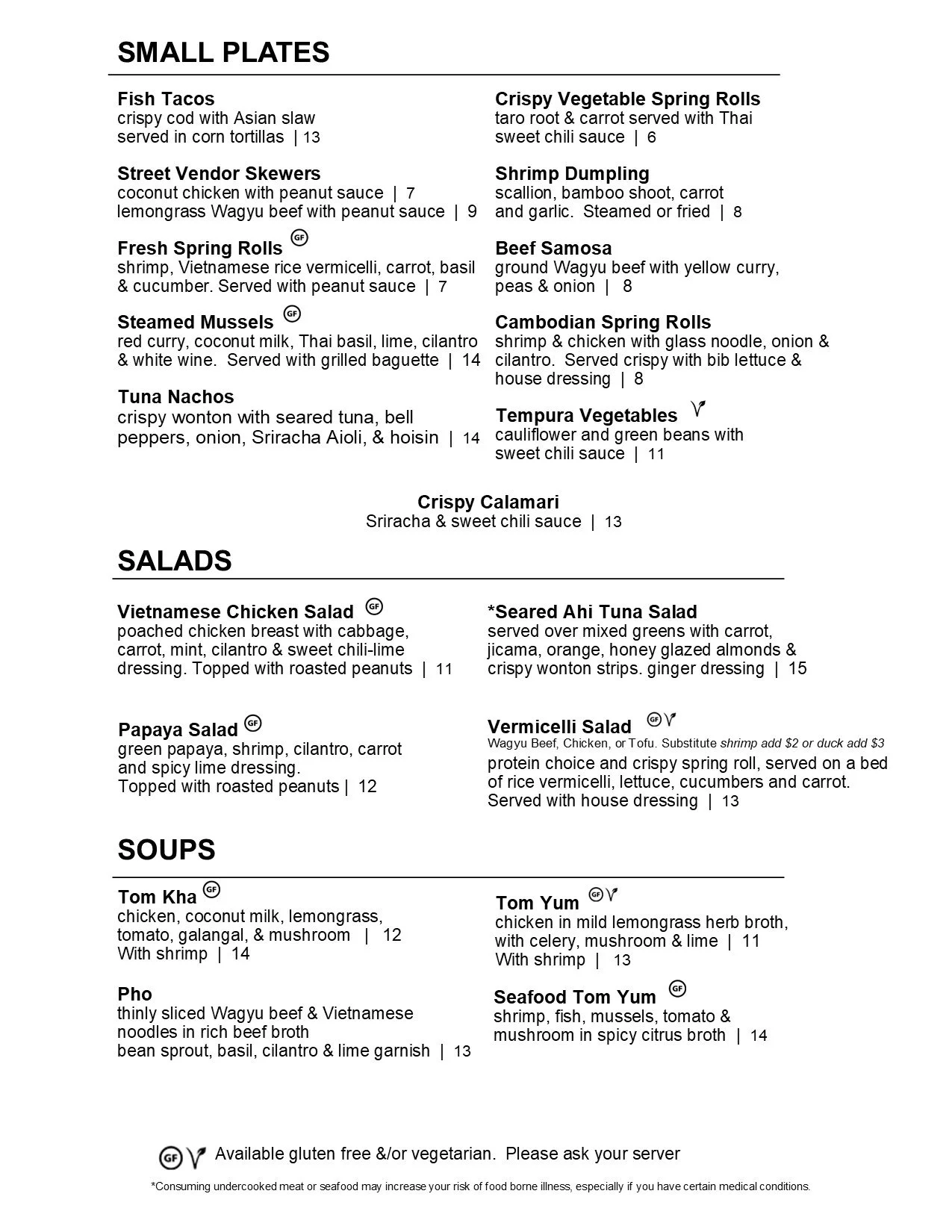 Dinner Menu — KEO Asian Cuisine | Tulsa Restaurant | Tulsa Thai Restaurant