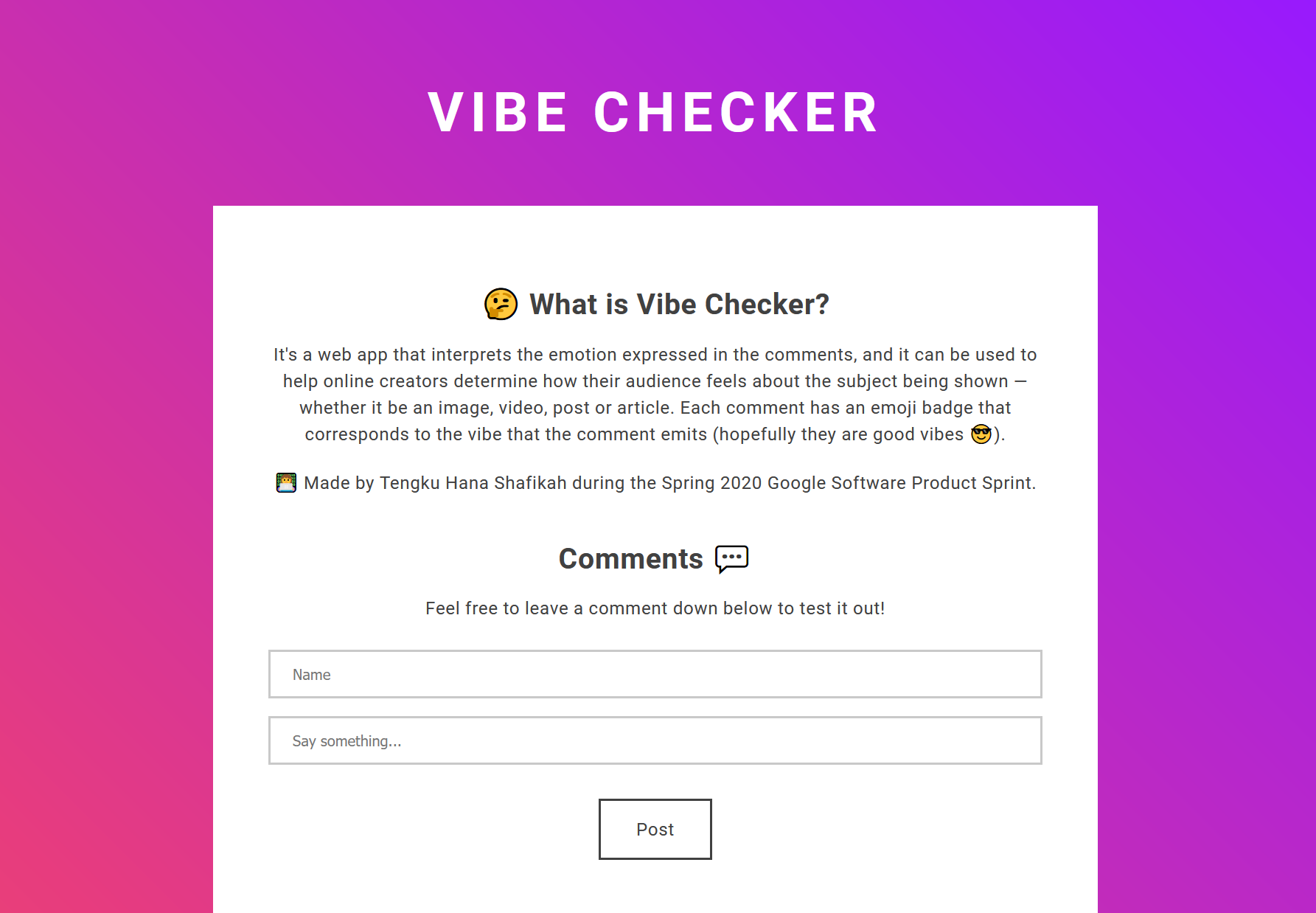 Tengku Hana Shafikah - Vibe Checker