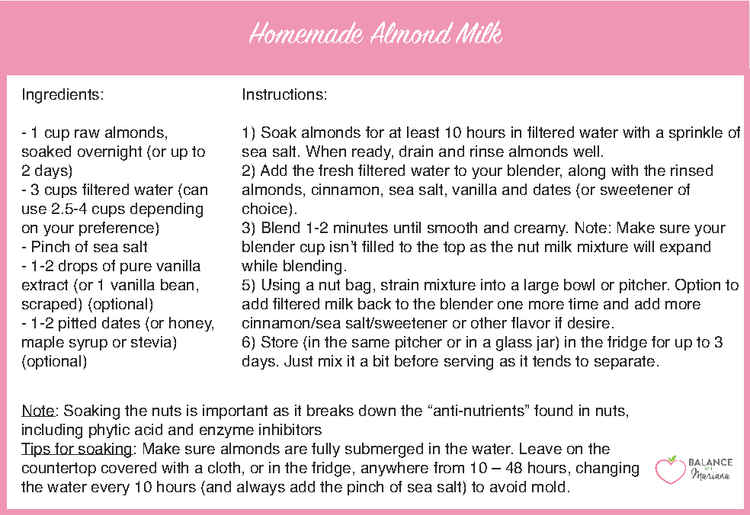 How to Make Homemade Almond Milk (video) — Balance with Mariana