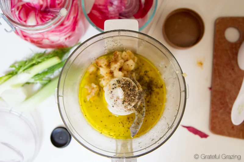 Winter Reprieve Salad with Roasted Garlic & Tahini Dressing — Grateful ...