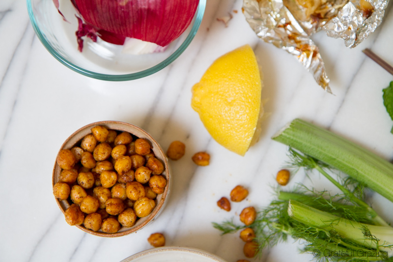 Winter Reprieve Salad with Roasted Garlic & Tahini Dressing — Grateful ...