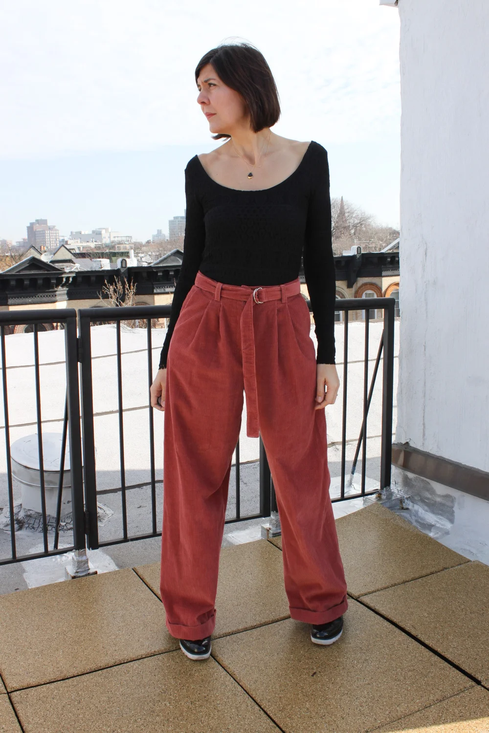Salmon Pink Baggy Pants. On the Roof! — Noble & Daughter