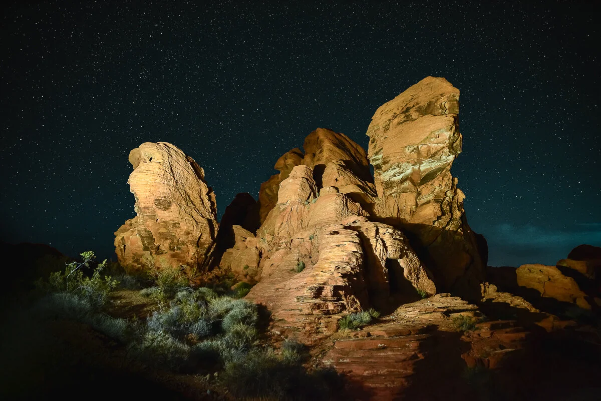 Desert Rock Formations Night