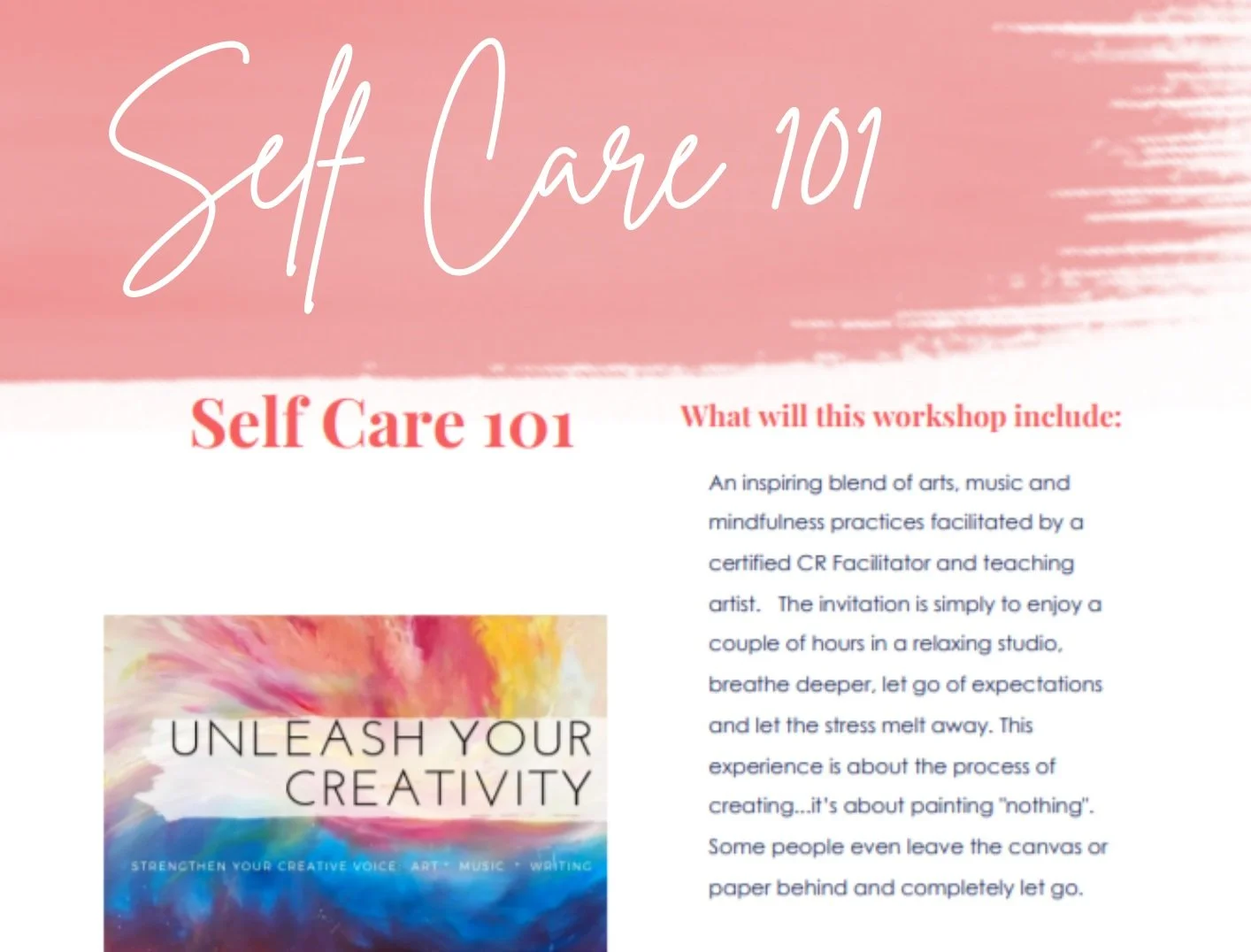 Creative Self Care Workshop — Liverpool Art Center