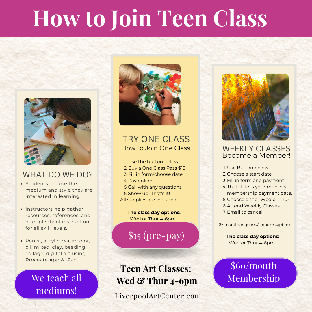 TEEN ART CLASS — Liverpool Art Center