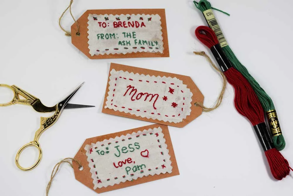 EMBROIDERED HOLIDAY GIFT TAGS — Pam Ash Designs