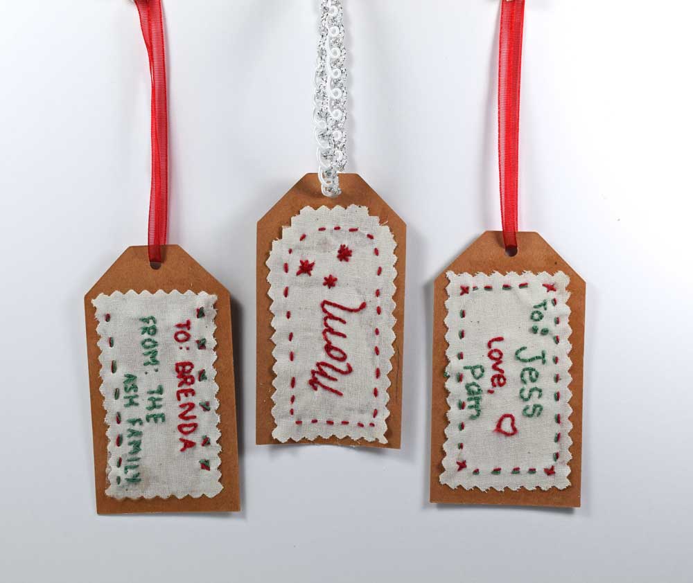 EMBROIDERED HOLIDAY GIFT TAGS — Pam Ash Designs