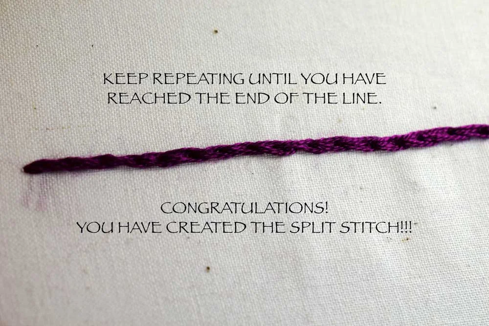 HOW TO MAKE THE SPLIT STITCH : AN EASY AND USEFUL BEGINNER STITCH — Pam ...