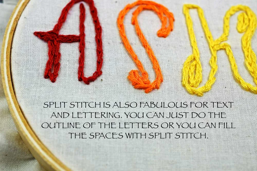 HOW TO MAKE THE SPLIT STITCH : AN EASY AND USEFUL BEGINNER STITCH — Pam ...