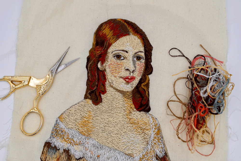 AN OIL PAINTING REIMAGINED IN EMBROIDERY — Pam Ash Designs