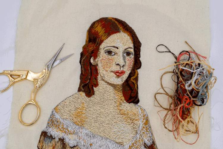 AN OIL PAINTING REIMAGINED IN EMBROIDERY — Pam Ash Designs