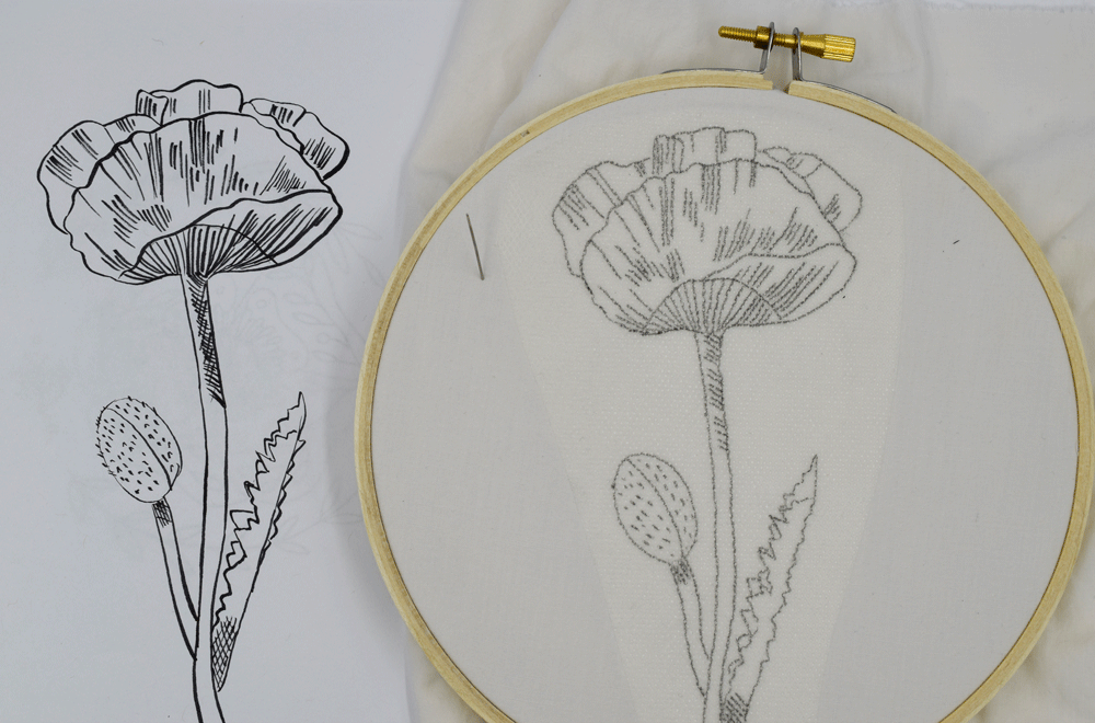 EMBROIDERED LINE DRAWING AND A SPLASH OF WATERCOLOR. — Pam Ash Designs