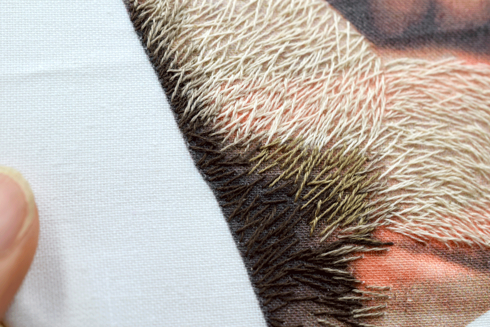EMBROIDERY ON TOP OF A PHOTO PRINTED ON FABRIC — Pam Ash Designs