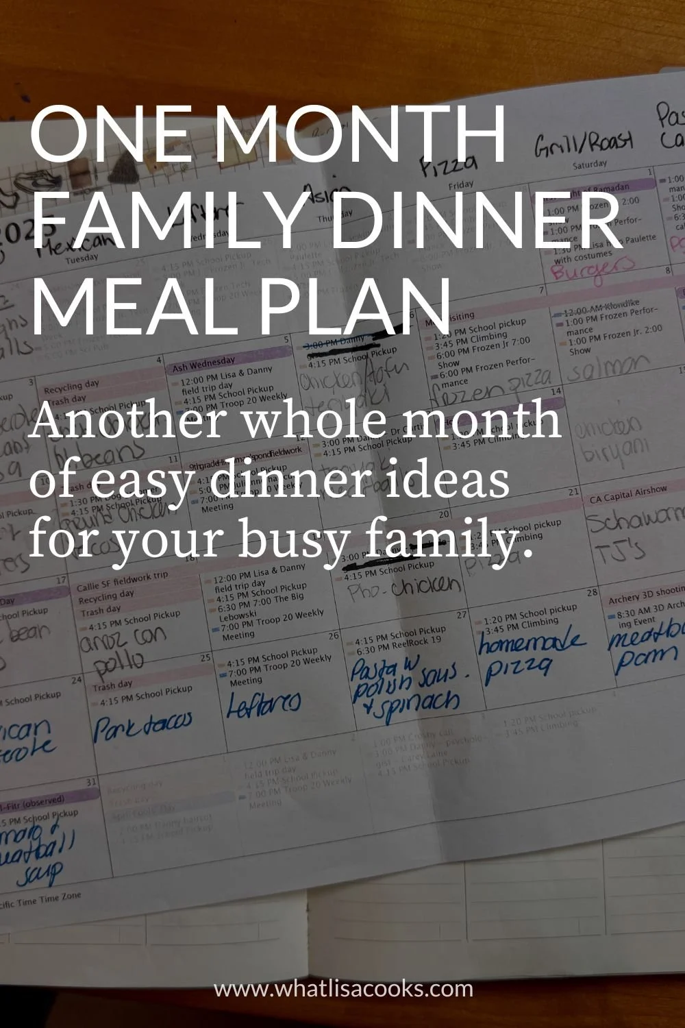 Another Whole Month Family Meal Plan — What Lisa Cooks