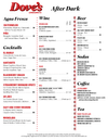 Menu — Dove's Luncheonette Chicago